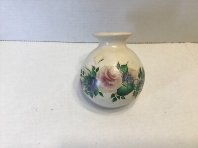 Pink Rose Vase With A Slanted Base 4 1/2 “ Unique Design | eBay