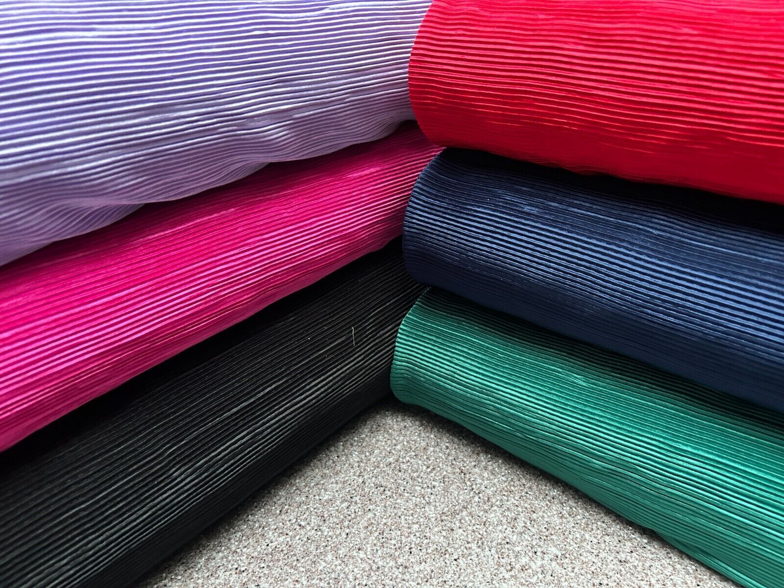 Pleated Plisse satin look stretch jersey fabric dress drape material ...