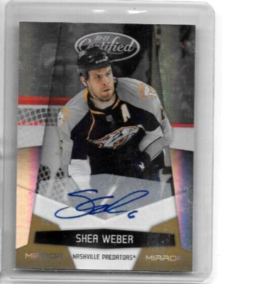 SHEA WEBER 2010-11 PANINI CERTIFIED MIRROR GOLD CERTIFIED AUTOGRAPH#/25 ...