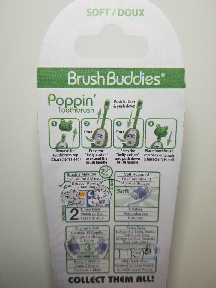New! Brush Buddies Poppin' Toothbrush Set of 5 | eBay