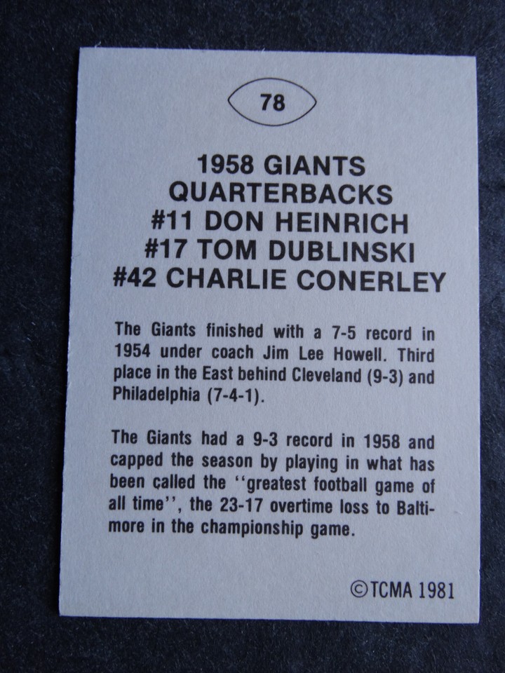 1981 TCMA Greats Football Cards Complete Your Set You U Pick From List ...