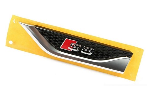 NEW GENUINE AUDI A5 S5 16- FRONT WING FENDER CHROME S5 BADGE TRIM LEFT ...