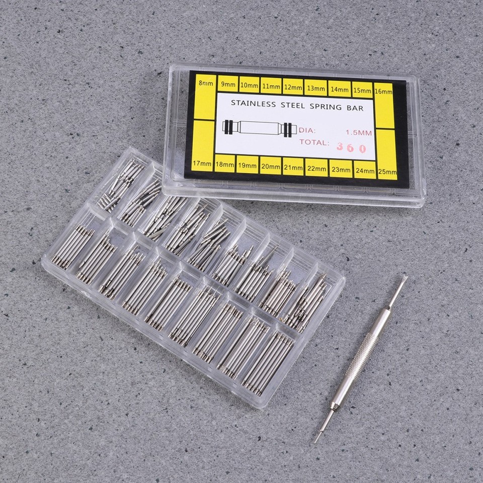 360Pcs Watch Spring Bars Replacement Kit Stainless Steel Pin Tool Set ...
