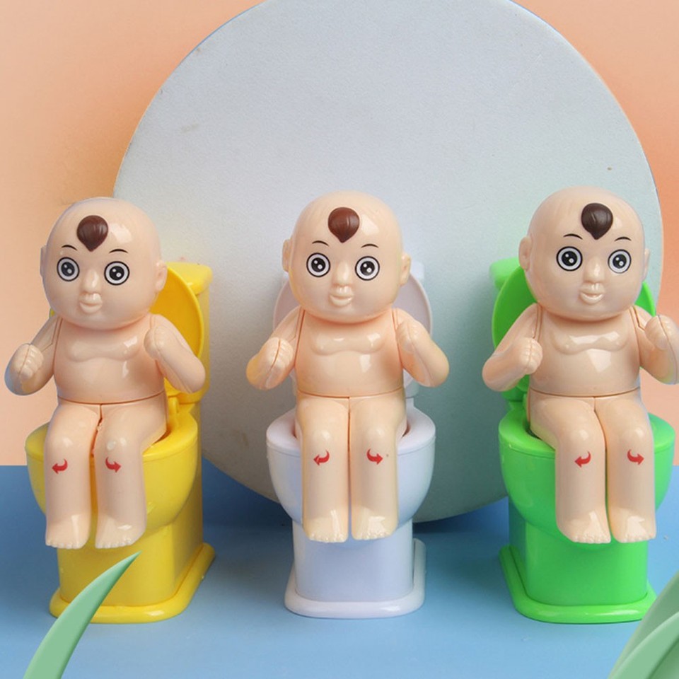 3 Pcs Toilet Doll Prank Toys Water Spraying Plastic Closestool Kids ...