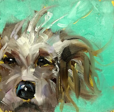 Original Oil Painting Dog Puppy Animal Pet Portrait Impressionism Made to Order | eBay