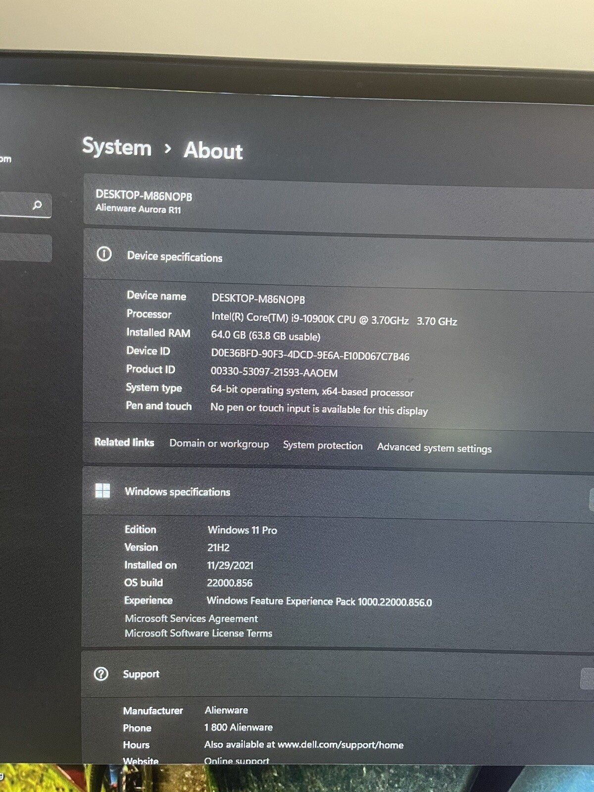 Alienware I9 Dual 2080ti R11 Aurora and Curved monitor plus shown ...