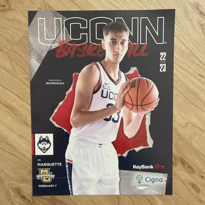 UCONN MENS BASKETBALL Roster Card CONNECTICUT HUSKIES APOSTOLOS ...