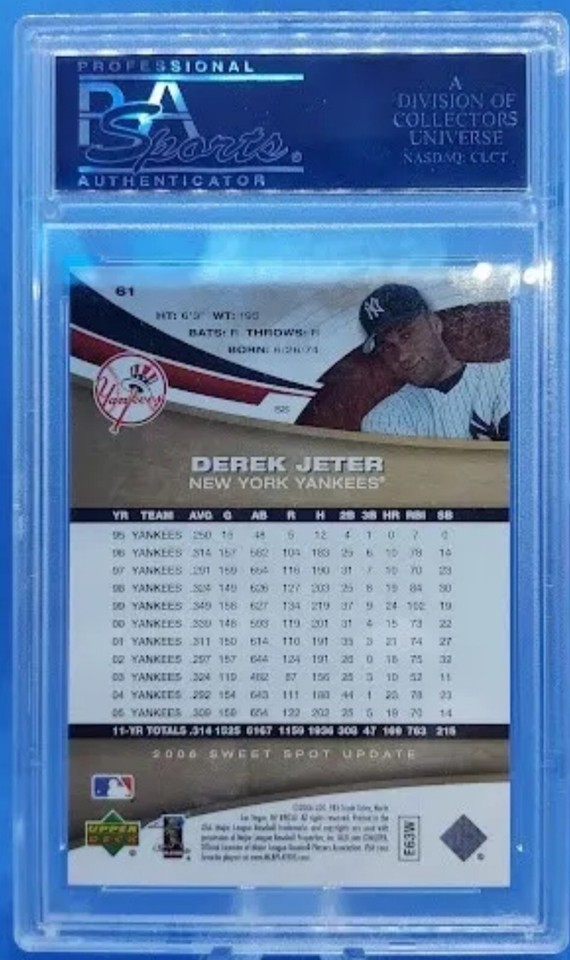2006 Upper Deck Sweet Spot #61 Derek Jeter Update NY Yankees PSA 10 Gem ...