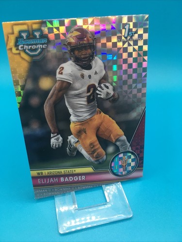 2023 Bowman Chrome U Football Elijah Badger X-Fractor #11 Arizona State ...