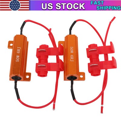 2pcs Load Resistor 50W 6RJ 6ohm LED Decoder FIX Hyper Flash Turn Signal ...
