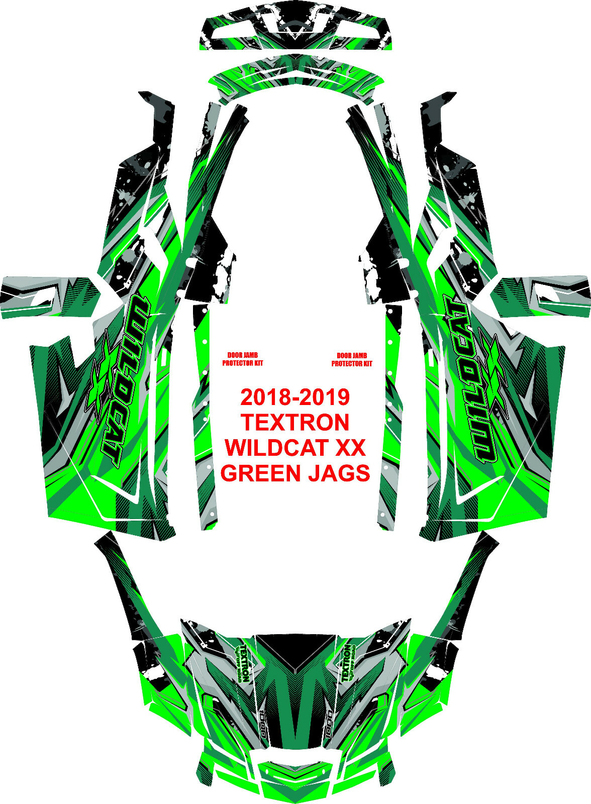 TEXTRON WILDCAT XX 1000 GREEN JAGS Wrap Decal Sticker | eBay