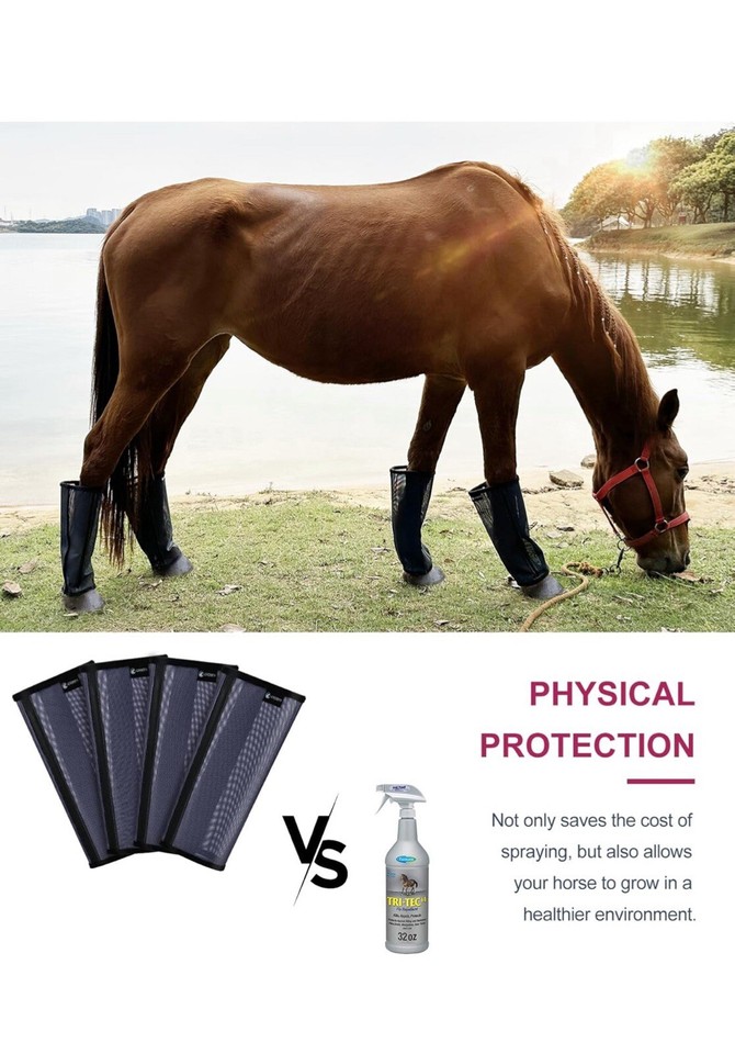 Horse Fly Boots for Pony - Upgrade Mesh Mini Donkey Leg Fly Protection ...