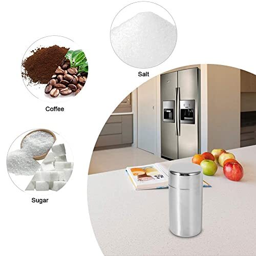 Tea Tin Canister Stainless Steel Tea Coffee Sugar Storage Container ...