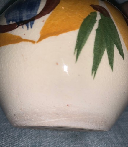 Vintage Los Bohios Pottery Puerto Rico Brown Flower Blue Green Brown ...