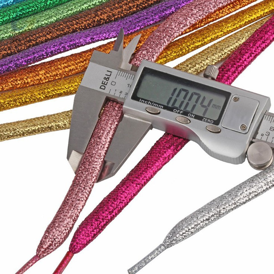 Shiny Gold Silver Shoelaces Sparkly Glitter Flat Shoelaces Shoe Laces ...