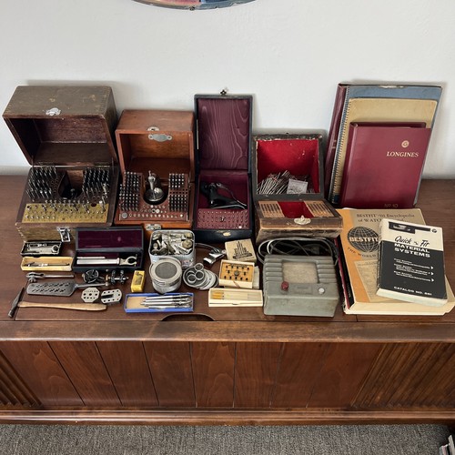 Vintage Watchmakers Tools Lot Estate / Staking Set Seitz Jeweling Levin ...