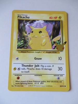 Pikachu Oversized Jumbo Card 58/102 Celebrations LP | eBay