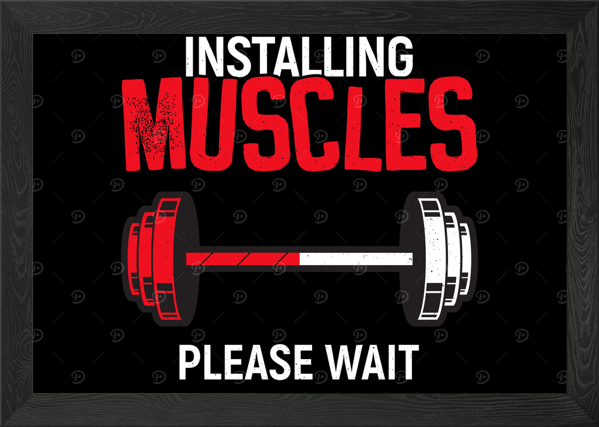 Install muscles workout Framed Wall Art Poster Canvas Print Picture | eBay