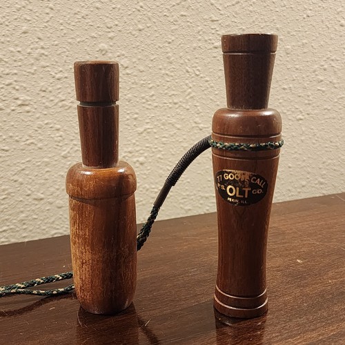77 Goose Call OLT Vintage Wooden with Lanyard & Unmarked similar Call ...