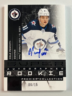2021-22 UD PREMIER COLE PERFETTI SUPER ROOKIE AUTOGRAPHED 06/15 ...