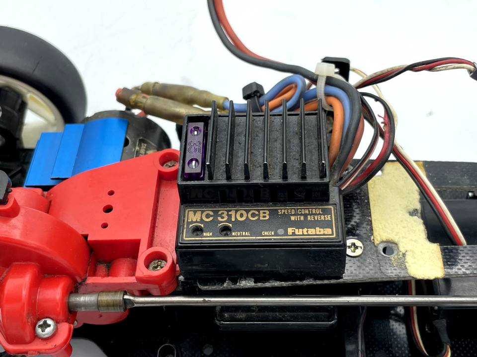 For parts TAMIYA TA-02 TA02 FRP chassis with ESC and motor vintage rare ...