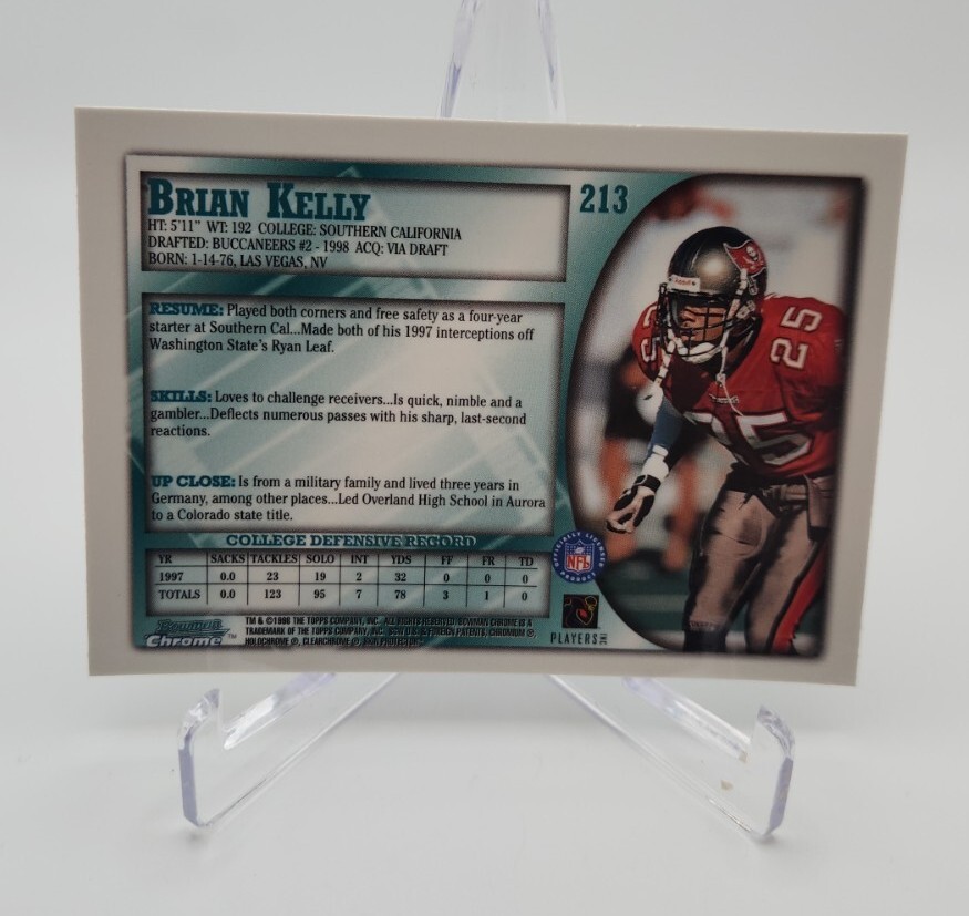 Brian Kelly - Topps - Bowman Chrome - 1998 - Tampa Bay Buccaneers ...