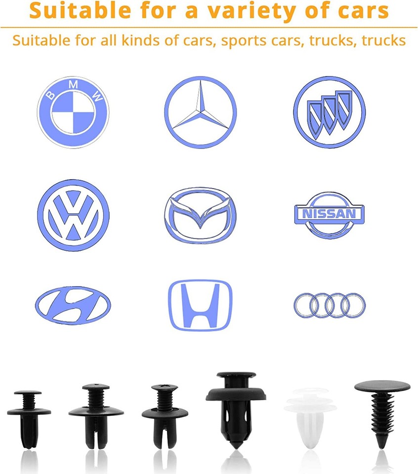 Accessories Clip Trim Car Push Pin Rivet Bumper Door Panel Retainer ...