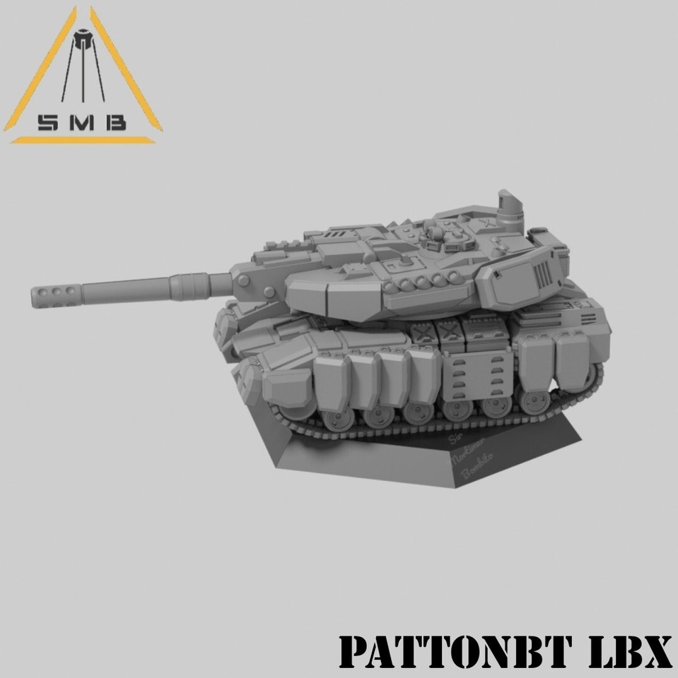 Battletech Alternative - Patton Main Battle Tanks x4 w/ Hex Bases (6mm ...