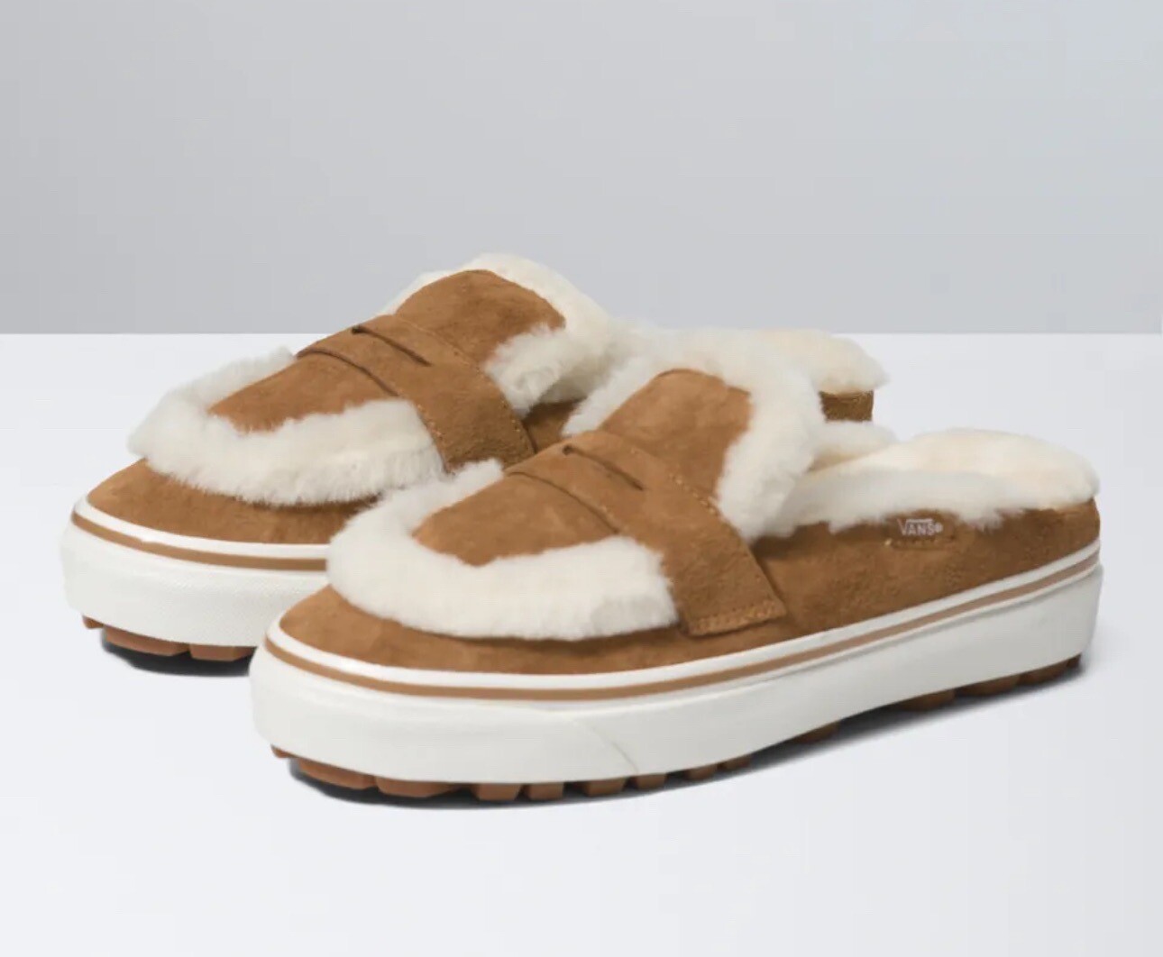 New Vans Style 53 Cozy Mule DX Shearling Chipmunk Sneakers Slip-On ...