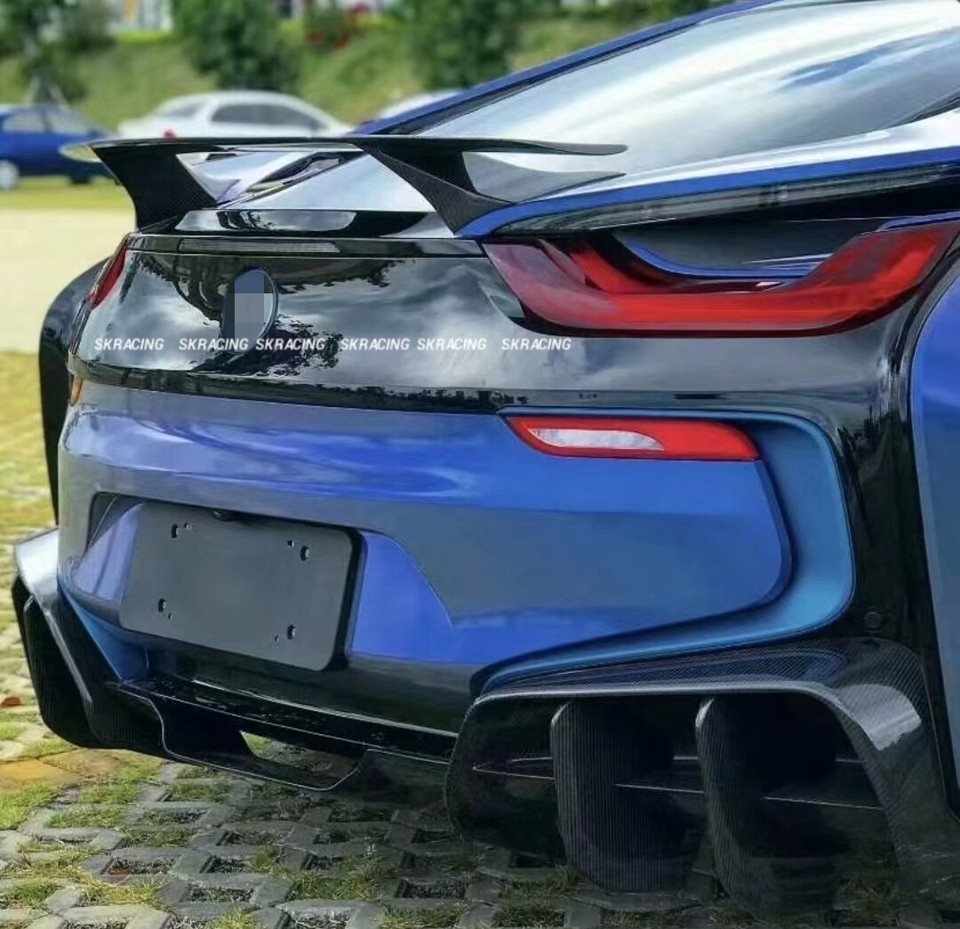 For BMW i8 2014-20 Real Carbon Fiber Rear Bumper Lip Splitter Diffuser ...
