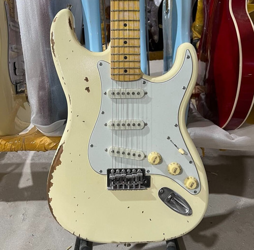 Relic St Electric Guitar Cream Yellow Color Maple Fretboard Alder Body ...