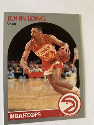 1990-91 NBA Hoops Basketball Card #30 John Long Atlanta Hawks NmMt Free ...