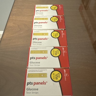 LOT OF 5 BOXES PTS panels 1713 CardioChek Glucose Test Strips 25 exp 11 ...