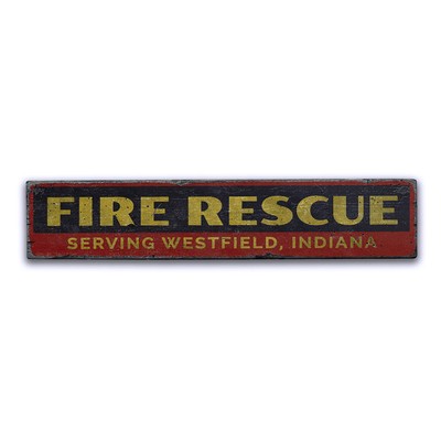 Fire Rescue Sign, Fire Rescue Decor -Distressed Wooden Sign | eBay