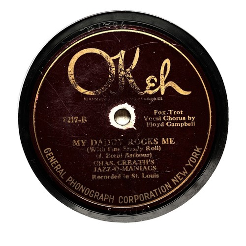 JAZZ: CHAS. CREATH’S JAZZ-O-MANIACS - ‘MY DADDY ROCKS ME’ 1925 RACE ...