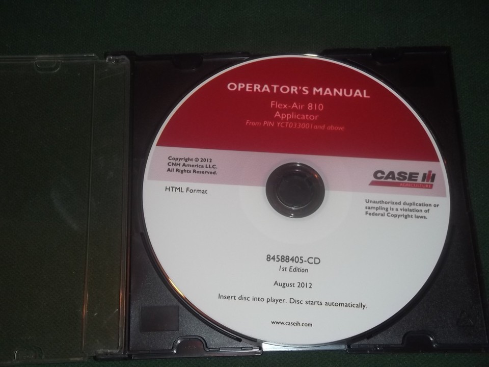 CASE FLEX AIR 810 APPLICATOR OPERATION & MAINTENANCE MANUAL CD S/N ...