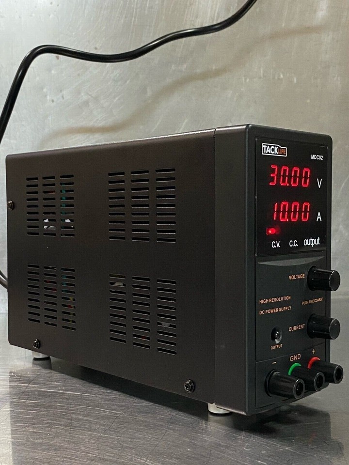 TACKLIFE 0-30V DC 10-AMP Variable Power Supply Course /Fine Adjustment 12V MDC02 | eBay