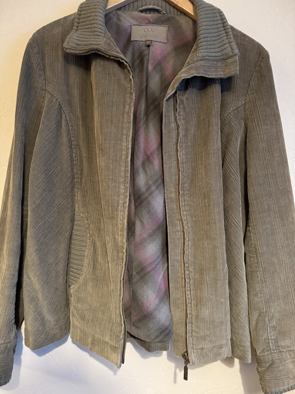 Per Una Corduroy Wool Blend Khaki Long Sleeved jacket - Size Large (B1 ...