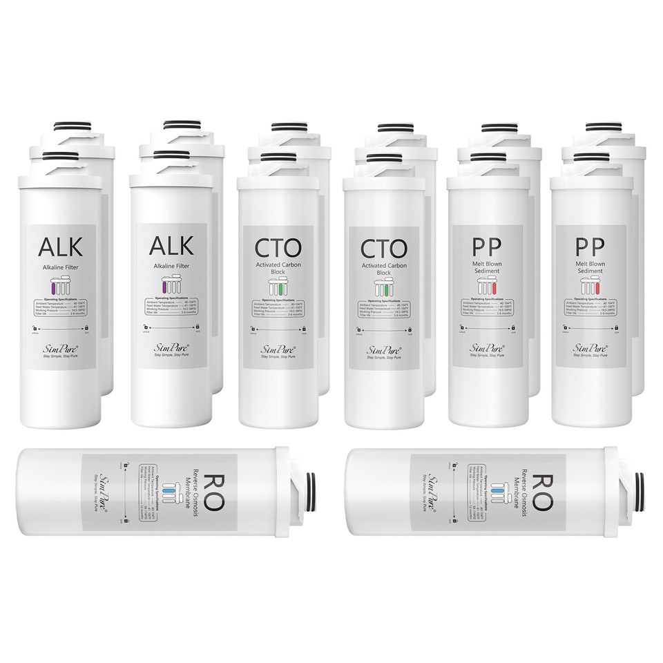 SimPure WP2-400GPD 8 Stage Alkaline Reverse Osmosis System Extra Water ...