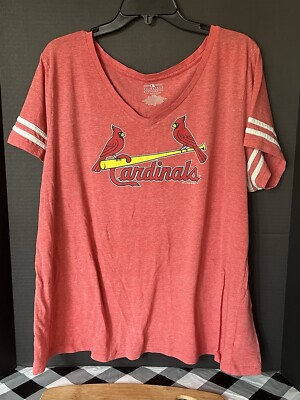 Women's Genuine Merchandise St Louis Cardinals Red V-neck T-shirt ...