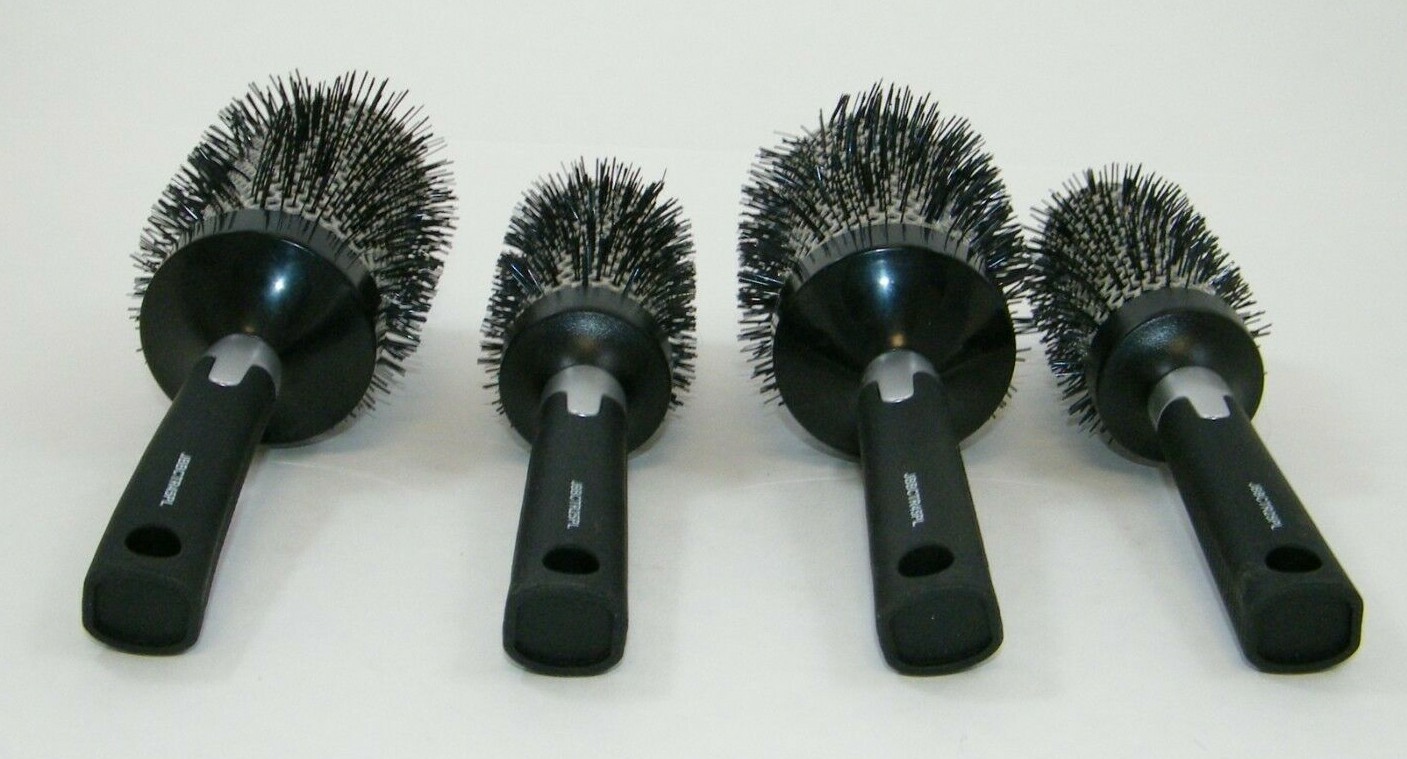 (4) PIVOT POINT ROUND HAIR BRUSHES 2 1/2" & 3 1/2" - Gem