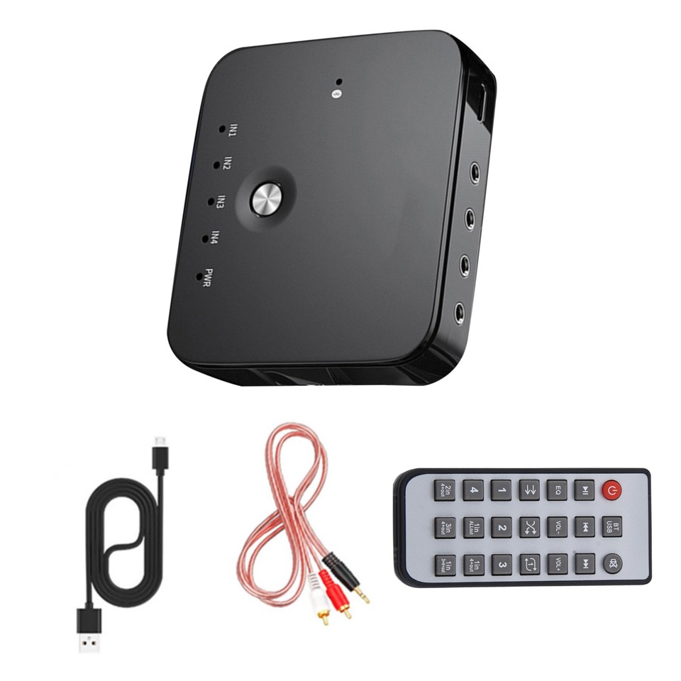 Black Bluetooth Audio Switch Box Cage Remote Control Audio Receiver ...
