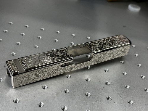 Glock 19 Slide Chrome Scroll Engraved Nickel Plated Custom | eBay