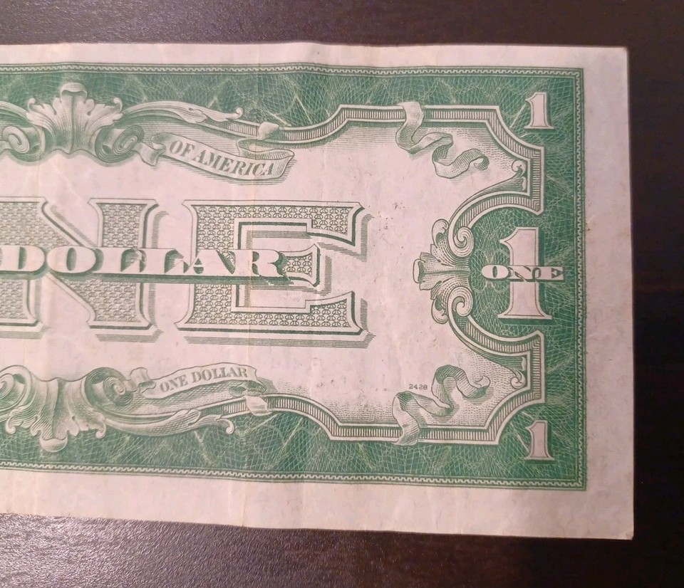 1928 B $1 Silver Certificate Funny Back Note, Blue Seal F-1602 IB Block ...