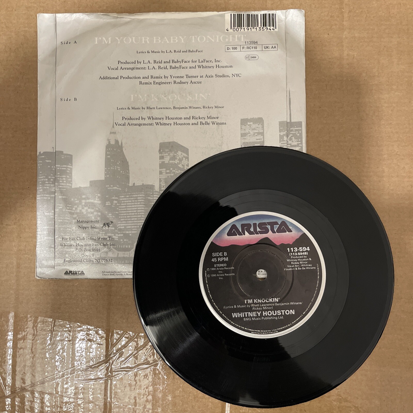 Whitney Houston - I'm Your Baby Tonight - Vinyl Record 7 double B Side ...