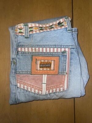 VINTAGE 1990's HIP HOP MAJOR DAMAGE HIGH WASTED TAPERED JEANS 28 x 30 ...
