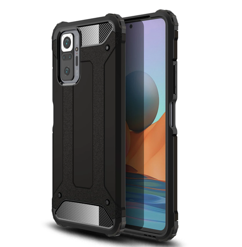 Black Shockproof Armour Case For Xiaomi Redmi NOTE 10 PRO Hybrid Back ...