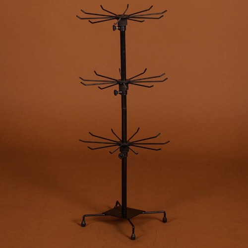 3Tier Jewelry Display Stand Rotating Revolving Keyring Metal Rack ...