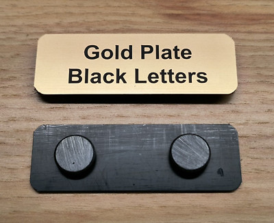 Custom Engraved 1x3-inch Brushed Gold Magnetic Plate / Plaque Sign ...