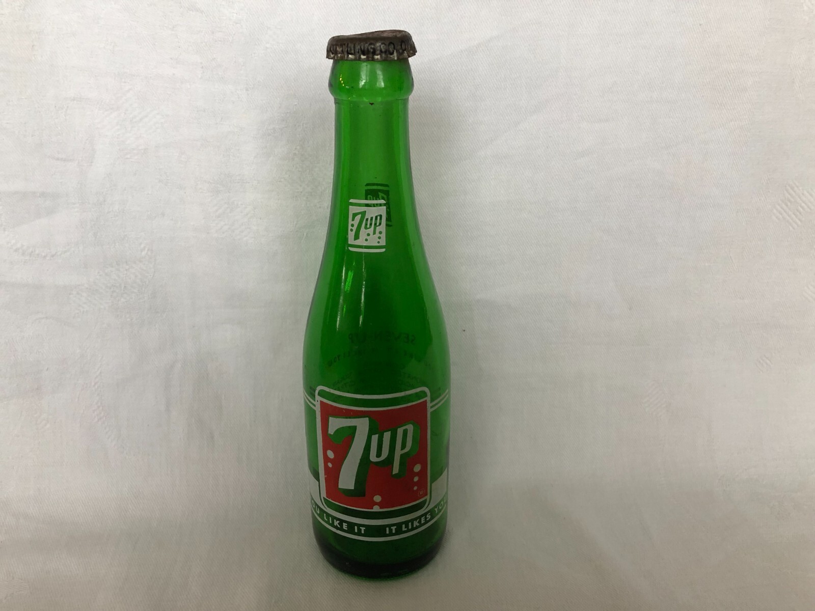Vintage 7oz 7up 7-up Green Bottle You Like It It Likes You Ft Morgan ...